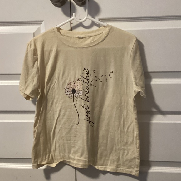 Tops | Cream Graphic Tee | Poshmark